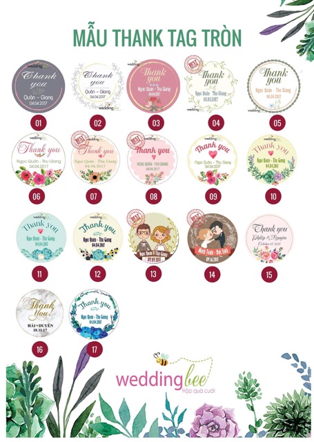 Mua Quà cám ơn tiệc cưới - Quà sự kiện: Set 50 Thank tag đeo cùng hộp quà cưới (áp dụng cho ...