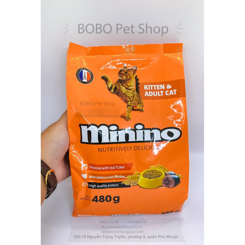 Thức ăn cho mèo Minino Tuna Flavored 480gr | Shopee Việt Nam