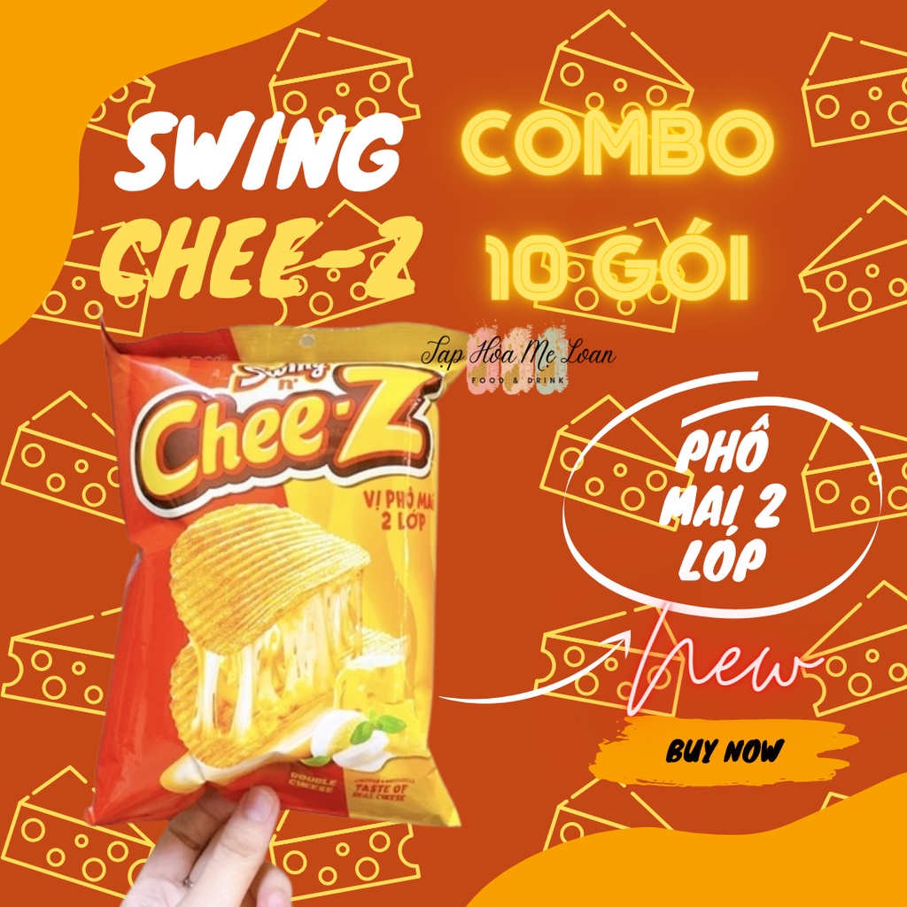 COMBO 10 Gói Bánh Snack Bim Bim Swing Cheez Vị Phô Mai 2 Lớp 32g ...