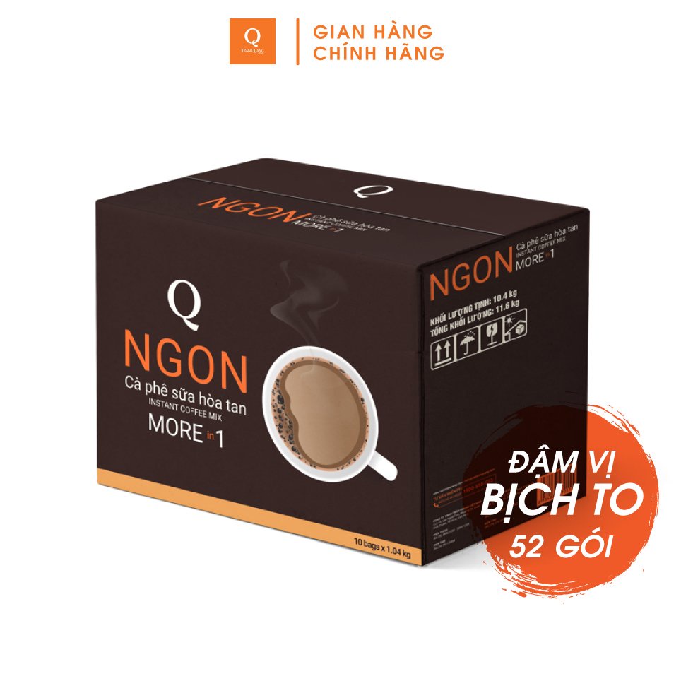 Cà phê sữa NGON Trần Quang hoà tan 3 in 1 uống liền 52 gói | Shopee ...