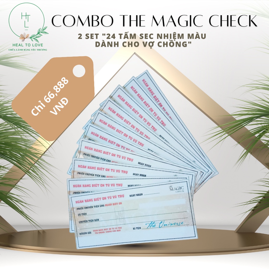Mua (2 Sets dành cho vợ chồng) TẤM SEC NHIỆM MÀU / NGÂN PHIẾU KÌ DIỆU / The Magic Check (Kèm ...