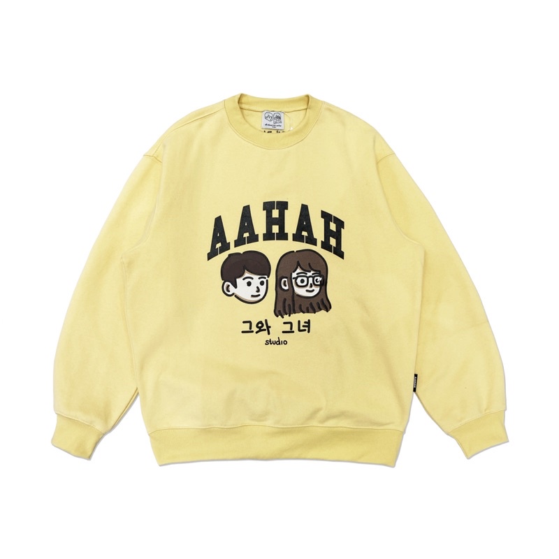 Áo Sweater Nỉ Màu AAHAH Studio Cartoon Form Rộng - MixASale