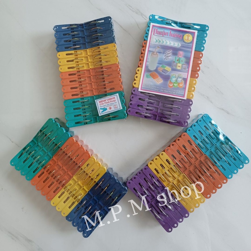 Mua Vỉ 30 Móc Kẹp phơi quần áo nhựa cứng cao cấp bền đẹp chịu lực tốt ...