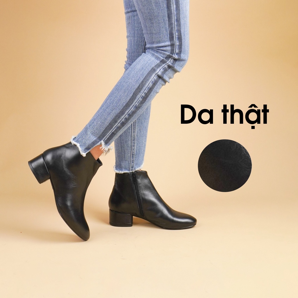 Mua Boot Nữ Da Dê Vag Xuất Úc, Boots Nữ Cổ Thấp Da Thật Gót 3cm- Kimy ...