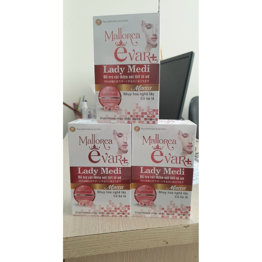 Viên uống cải thiện nội tiết tố, làm đẹp da Mallorca Evar Lady Medi ...