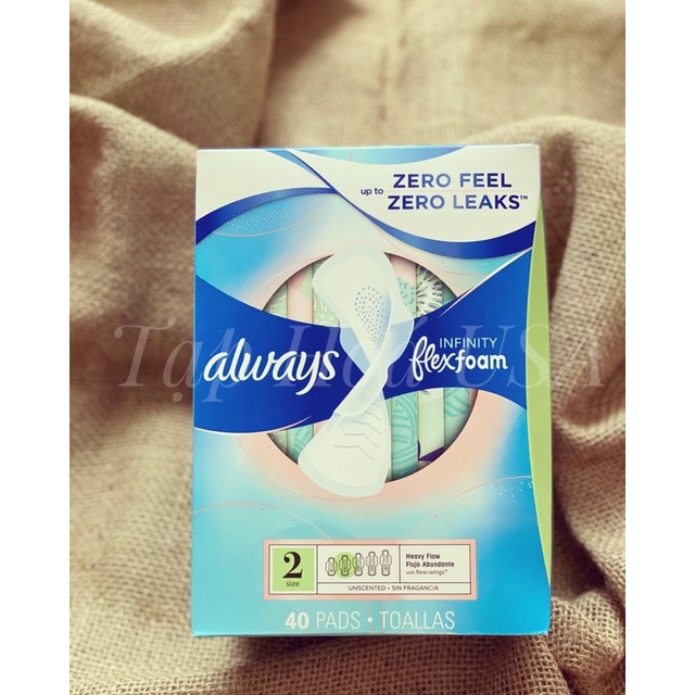 [USA] Băng Vệ Sinh ALWAYS INFINITY FLEXFOAM cao cấp (40miếng) | Shopee ...