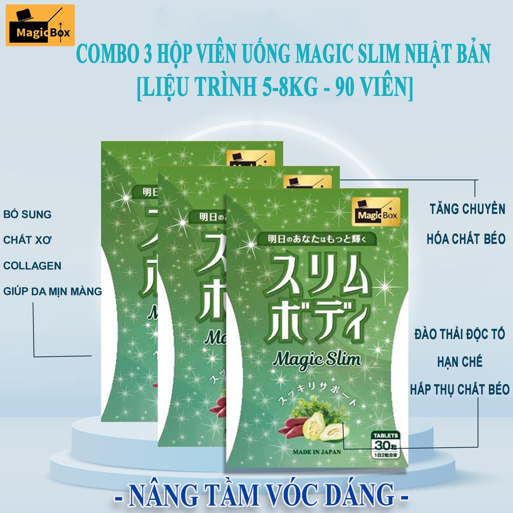 COMBO 3 HỘP VIÊN UỐNG MAGIC SLIM TẶNG 1 HỘP VIÊN UỐNG TRẮNG DA MAGIC WHITE | Shopee Việt Nam