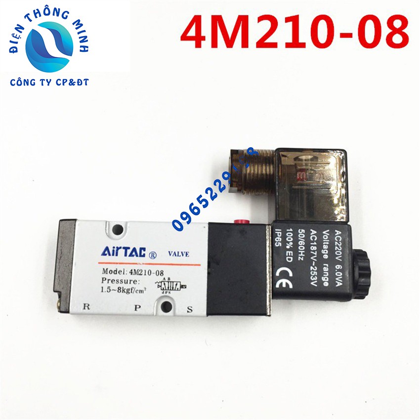 Van Điện Từ Airtac 4M210-08, van chia khí, van hơi 24v, 220v | Shopee ...