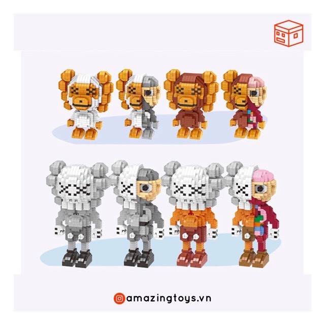 Mô Hình Lắp Ráp Lego 3D Kaws Moc Model - Lego Kaws Moc Model (3 Size)