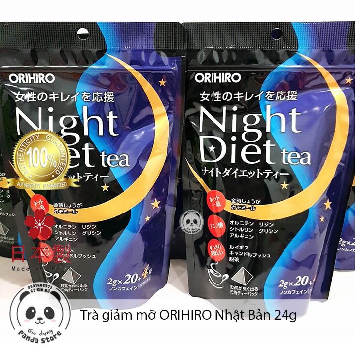 (Túi 24 gói )Trà giảm mỡ Night Diet Tea của Orihiro Nhật Bản | Shopee ...