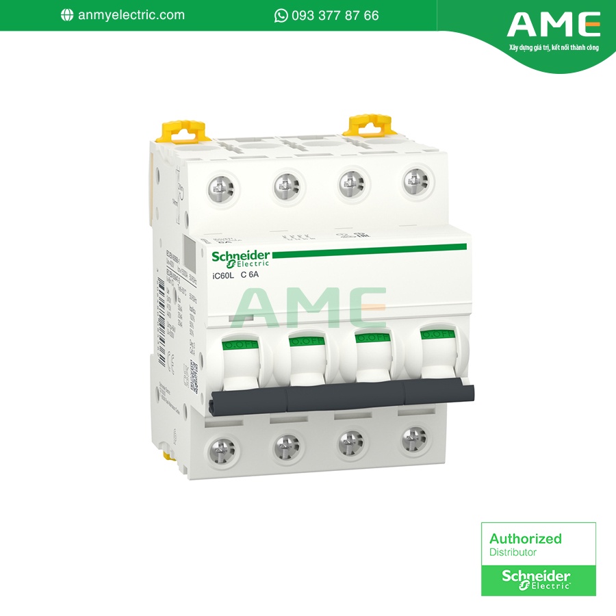 Thiết bị điện Schneider - Cầu dao tự động Acti9 iC60L, 4P, 15kA, 400V ...