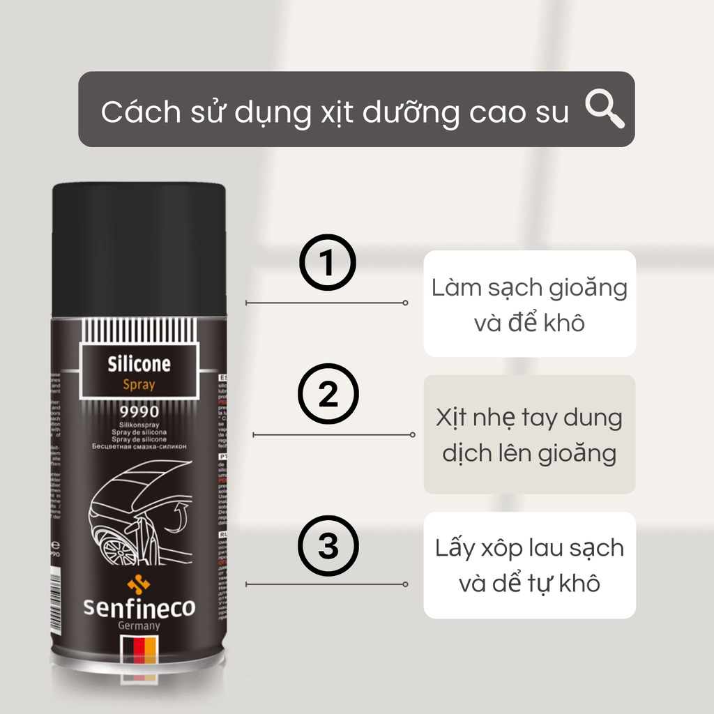Mua Xịt dưỡng gioăng cao su bôi trơn gioăng, chống kẹt cửa kính ô tô ...