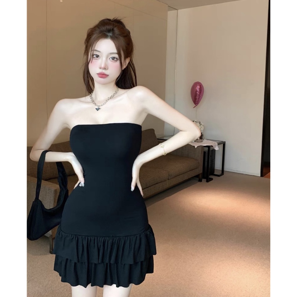 Đầm body dập tầng tiểu thư (có sẵn mút) hàng QC | Shopee Việt Nam