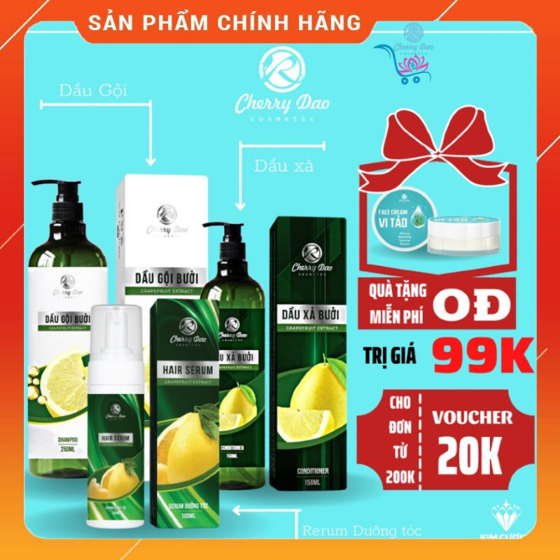 Bộ Dầu Gội Bưởi CRD Cherry Đào Kích Thích Mọc Tóc Nhanh | Shopee Việt Nam