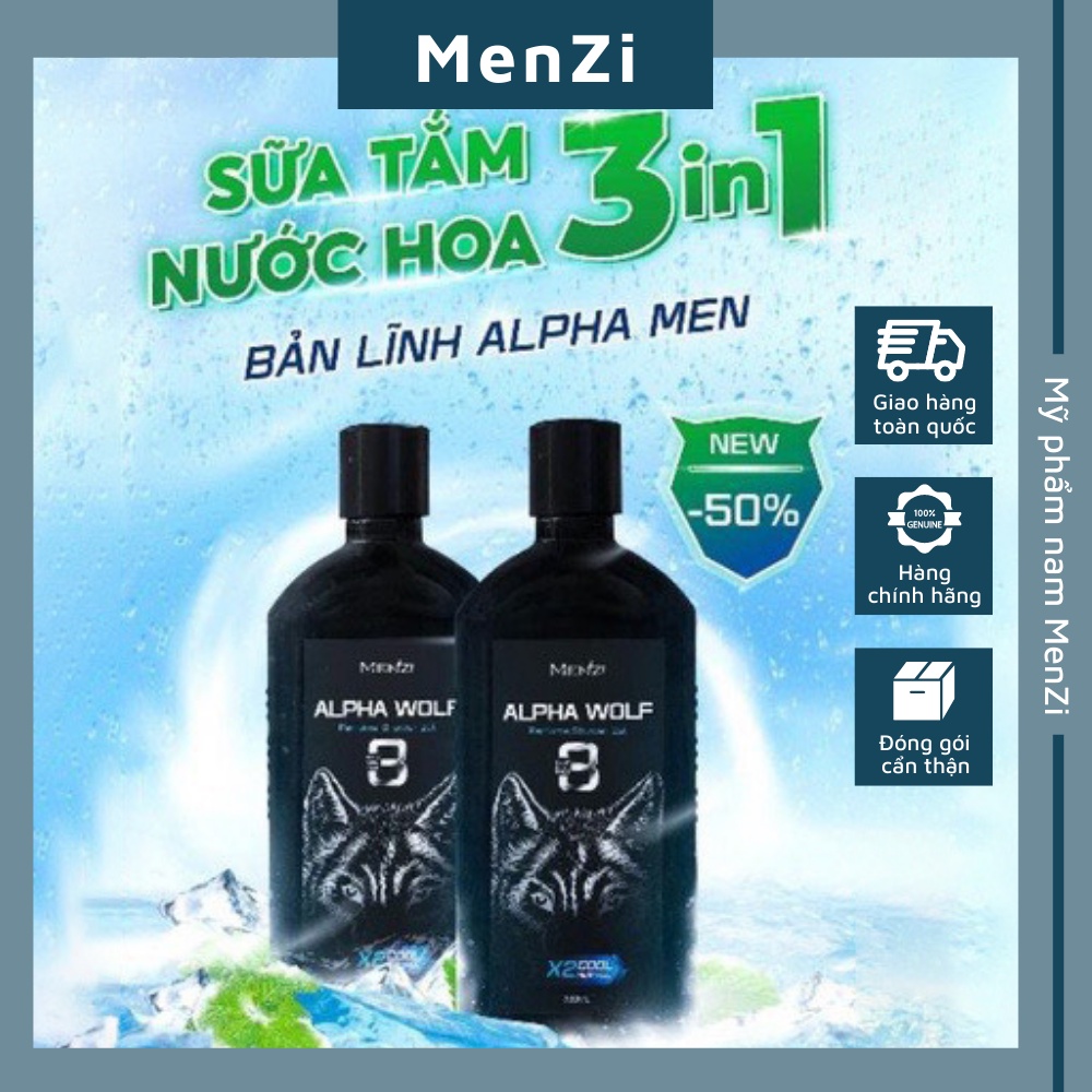 Dầu Gội Sữa Tắm Nước Hoa 3 Trong 1 Nam MENZI ALPHA WOLF Dung Tích 330ml ...