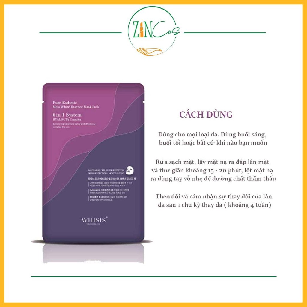 Mặt nạ dưỡng trắng da cao cấp Whisis Pure Esthetic Mela White Essence ...