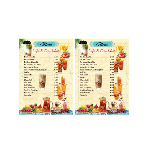 Mua in menu ép plastic, menu cán bóng - cán mờ, menu đóng quyển, menu ...