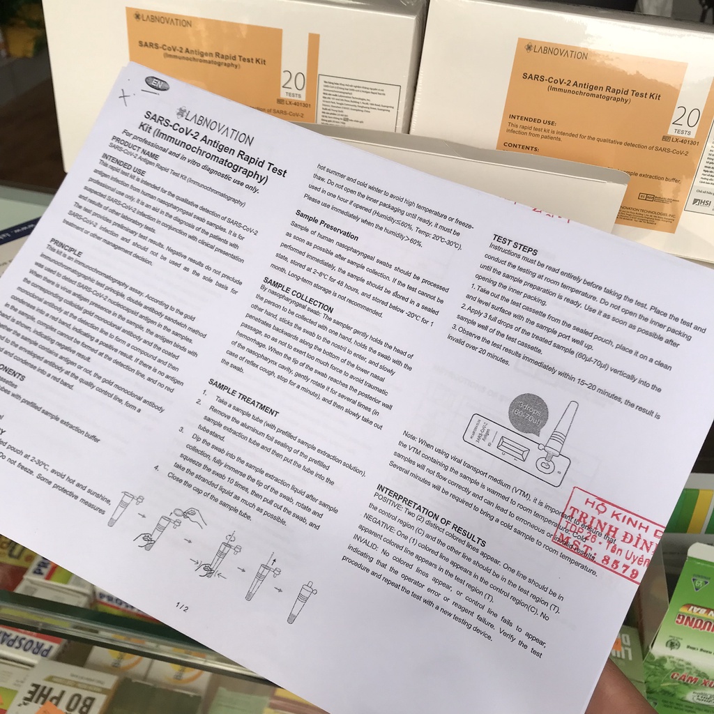 Mua Bộ Kit LABNOVATION Test Nhanh Coivd Đầy Đủ Giấy Tờ Của Bộ Y Tế giá ...