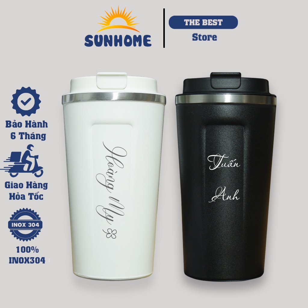 Mua Cốc giữ nhiệt 510ml SUNHOME ly giữ nhiệt đựng nước inox 304 mini cute khắc tên theo yêu cầu ...