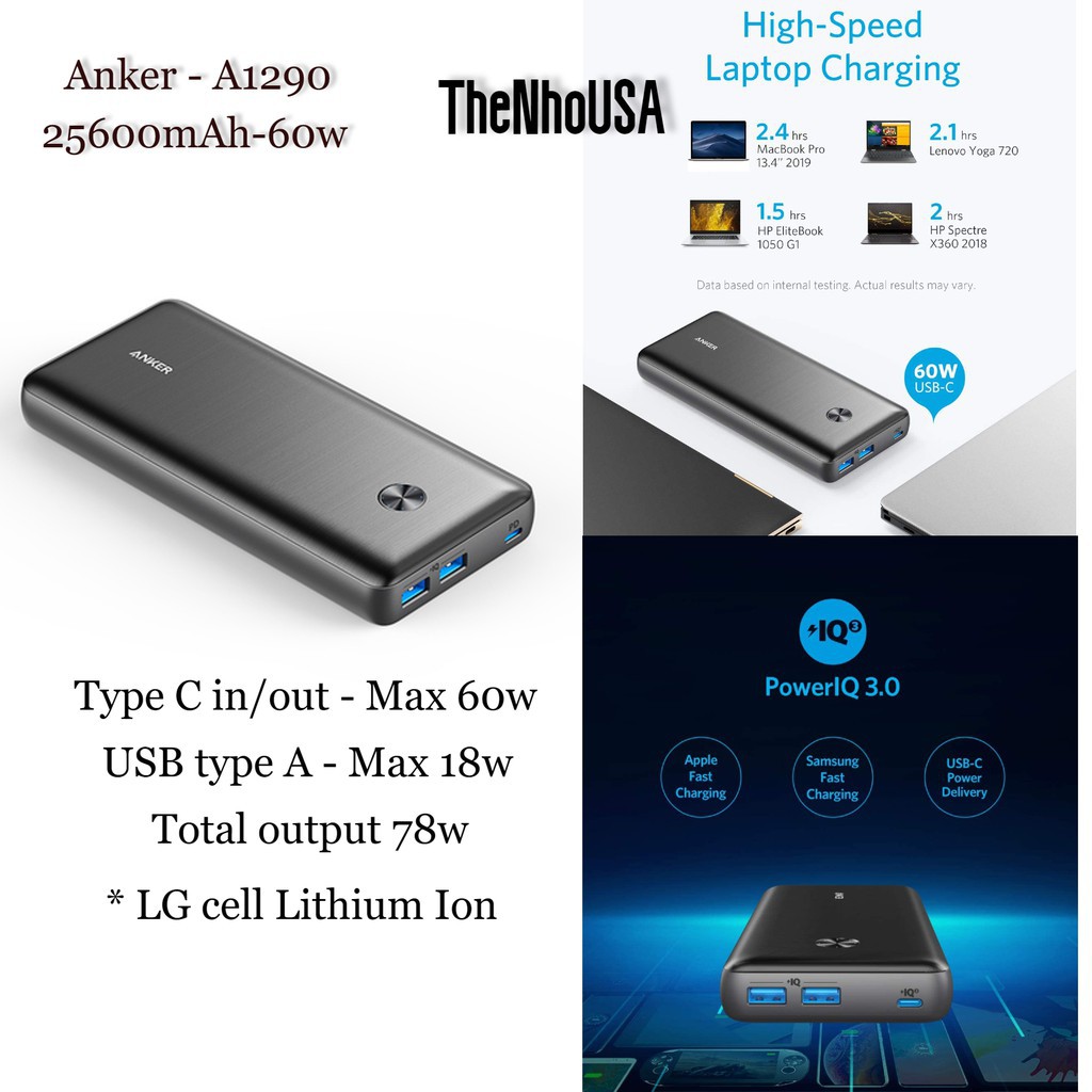 Pin sạc dự phòng ANKER PowerCore III Elite 25600 sạc nhanh 60W - Mã ...