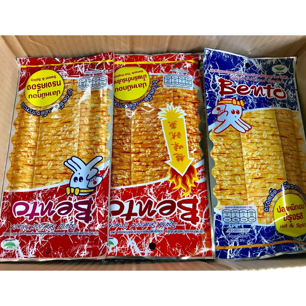 thùng 36 gói mực Bento Thái Lan gói lớn 24g/gói | Shopee Việt Nam