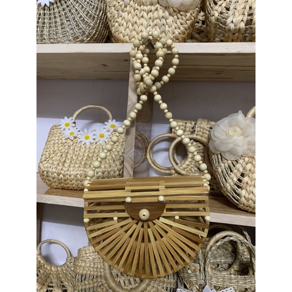 túi tre đeo chéo dây hạt gỗ sz20 | Shopee Việt Nam