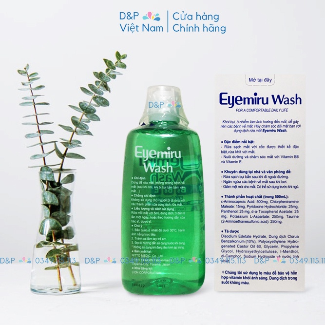 Mua Nước Rửa Mắt Eyemiru Wash lọ 500ml bổ sung vitamin, dung dịch rửa ...