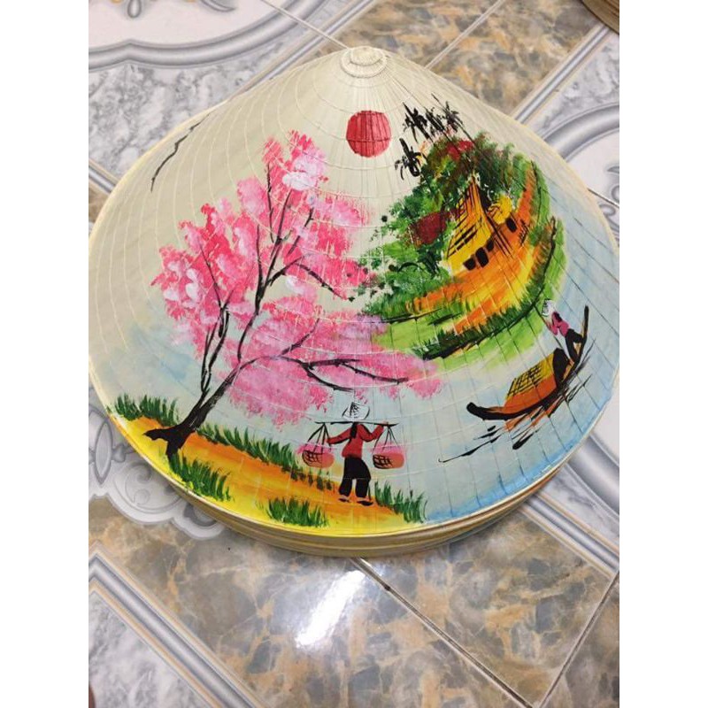 Hướng dẫn vẽ trang trí nón lá đơn giản và đẹp mắt