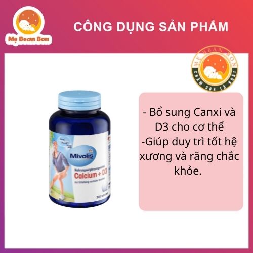 Mua Canxi và vitamin D3 Mivolis Calcium D3 300 viên của Đức cho người lớn từ 18 tuổi hỗ trợ ...