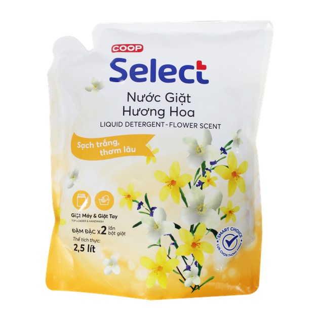 Nước giặt Co.op Select hương hoa đậm đặc túi 2,5 lít | Shopee Việt Nam