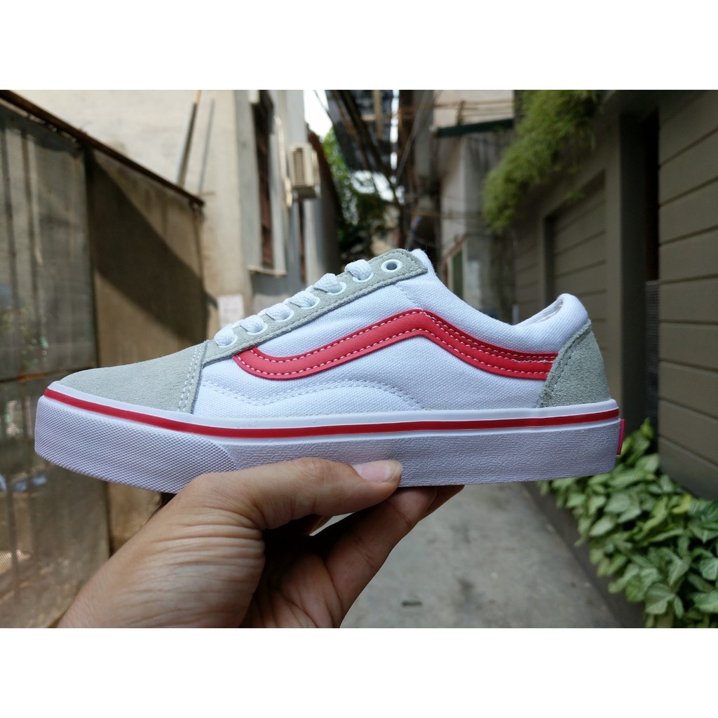 Mua Giày Vans Old Skool màu trắng vạch kẻ sọc đỏ phối xám giá rẻ nhất ...