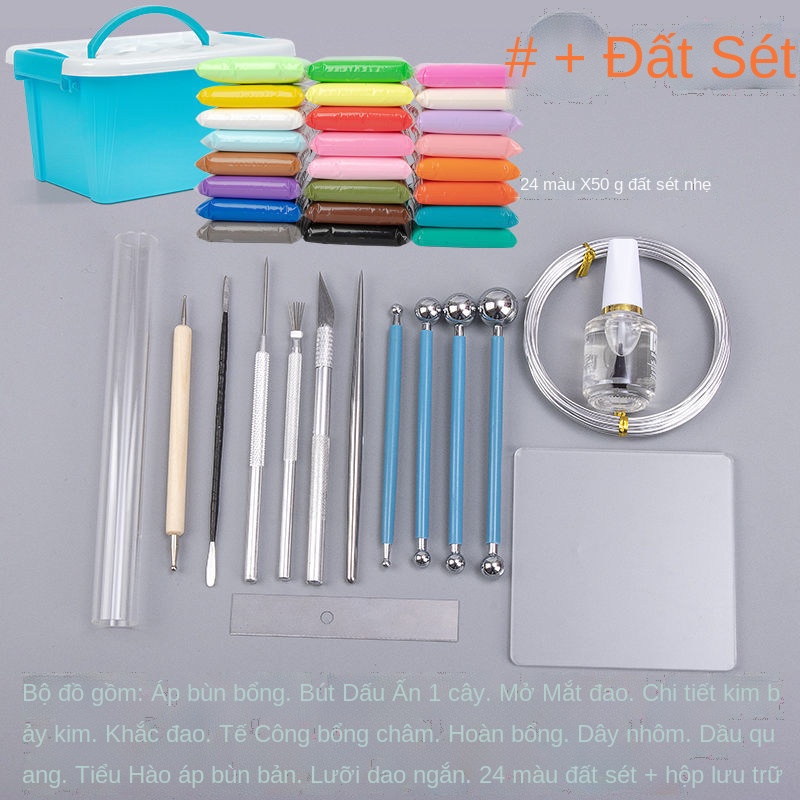 Mua Bộ dụng cụ đất nặn siêu nhẹ đất sét handmade tự làm đồ gốm mềm đất ...