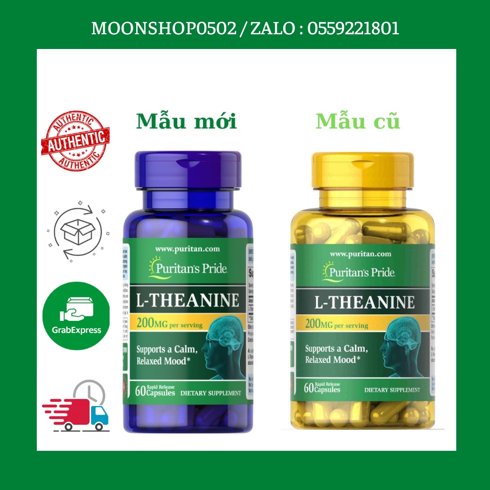 Giảm căng thẳng Ngủ ngon Puritans Pride L-Theanine 200mg Viên uống bổ ...