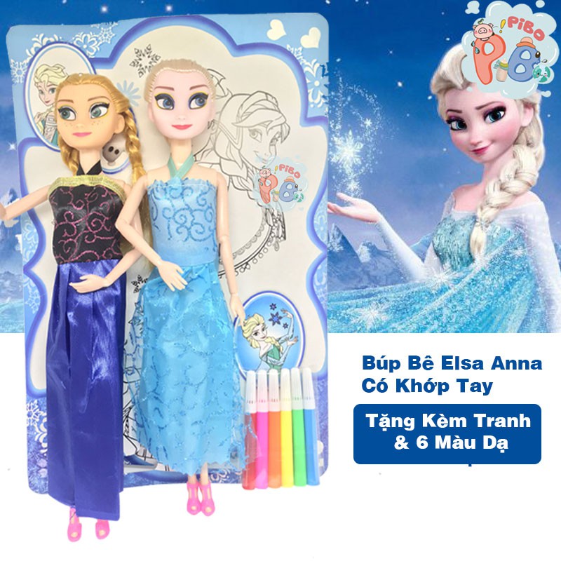 Búp Bê Elsa Anna Có Khớp Tay Tặng Kèm Tranh Tô Màu Cho Bé Yêu - Pibo ...