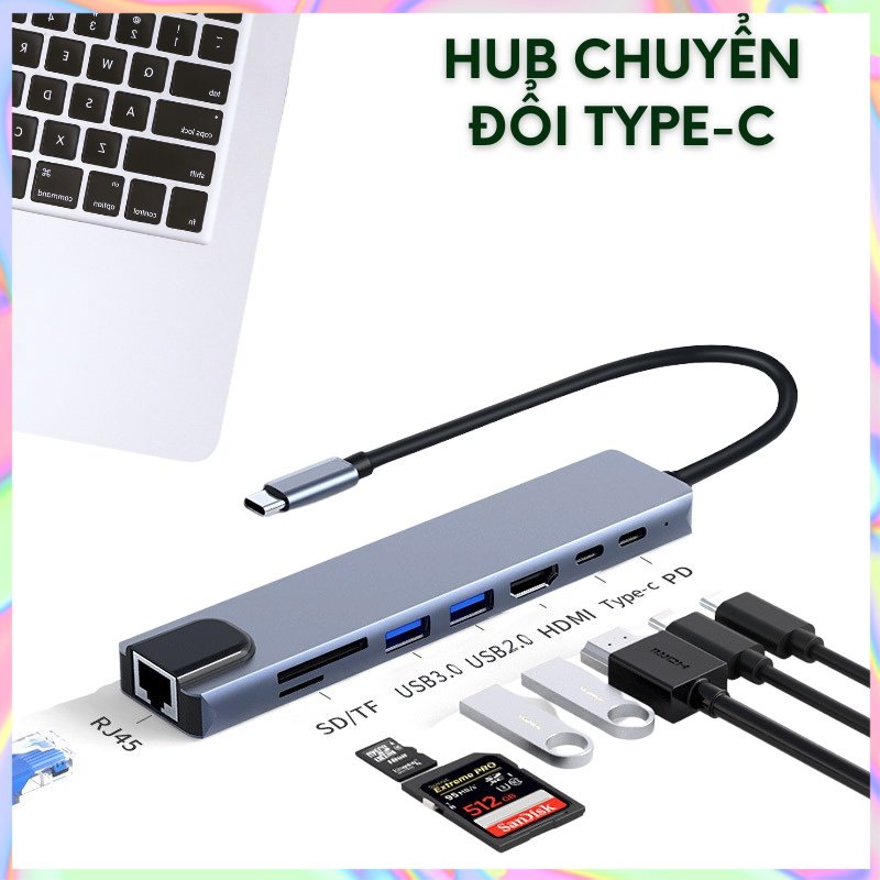 Bộ HUB Type-C Cổng Chuyển Sang HDMIUSB 3.0PD Cho Điện Thoại LaptopBộ ...