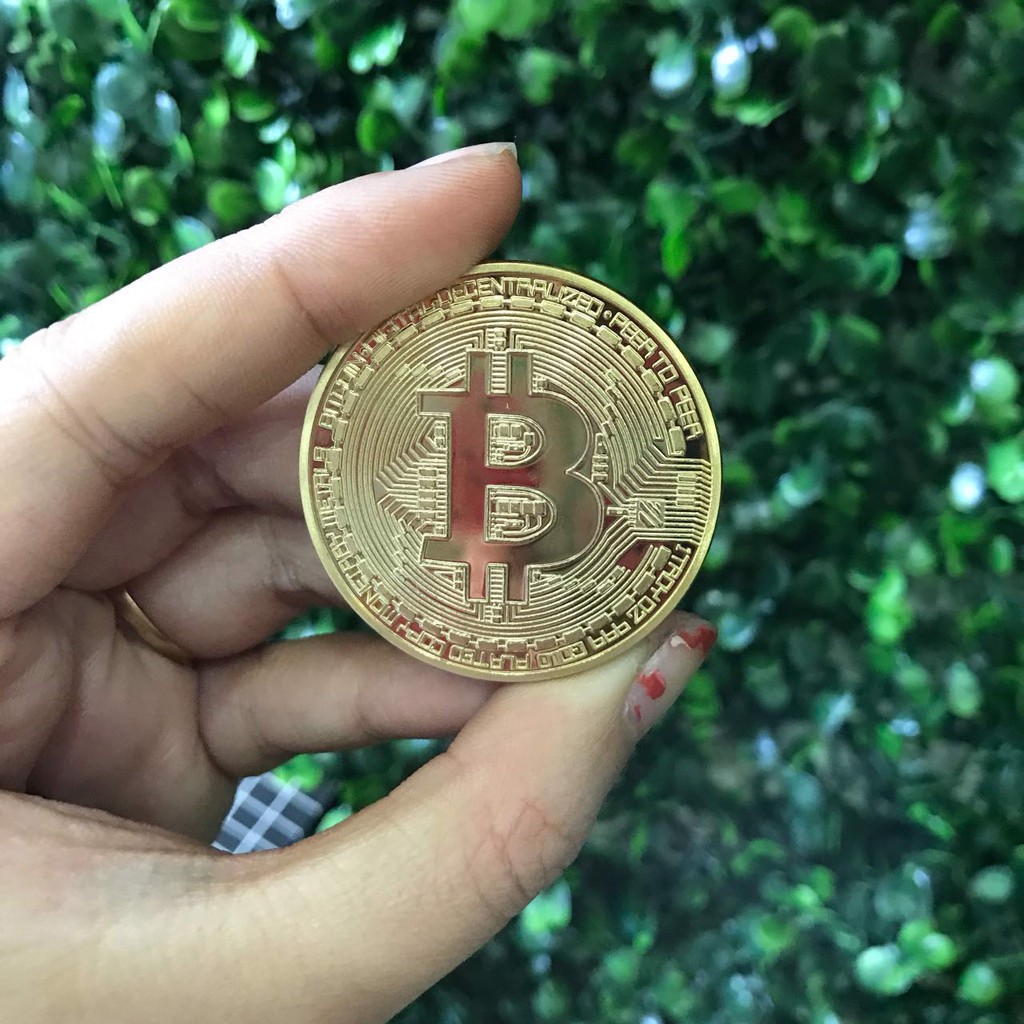 Đồng Xu Bitcoin Mạ Vàng 24K - MixASale