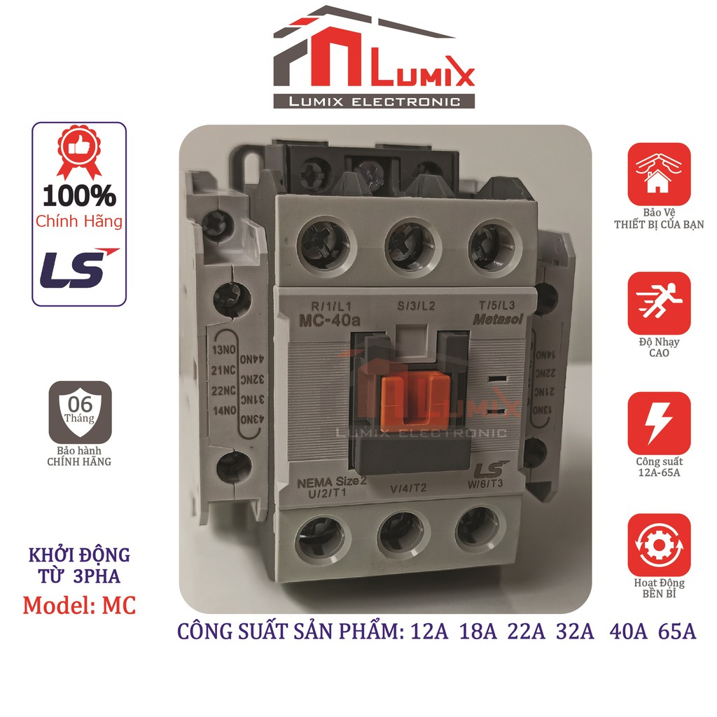 Contactor khởi động từ 3 pha LS 6A 9A 12A 16A 22A 25A 32A 40A 65A ...