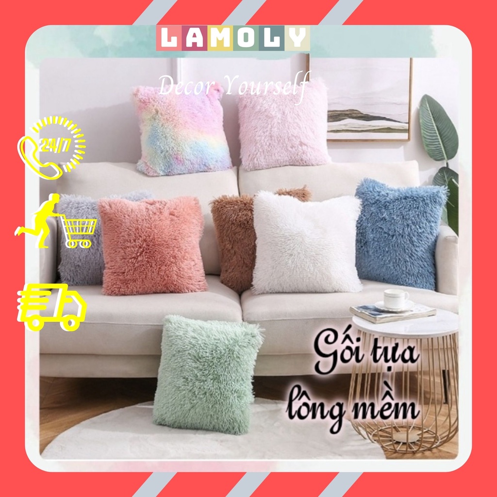 Vỏ gối tựa lưng lông mịn , vỏ gối tựa sofa 40x40cm | Shopee Việt Nam