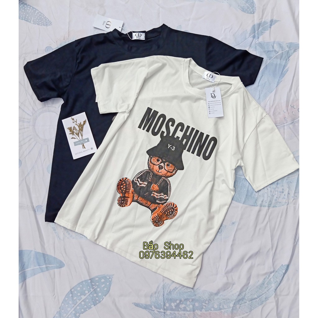 Áo Font cotton co dãn thoáng mát Moschino in hình gấu dễ thương ...