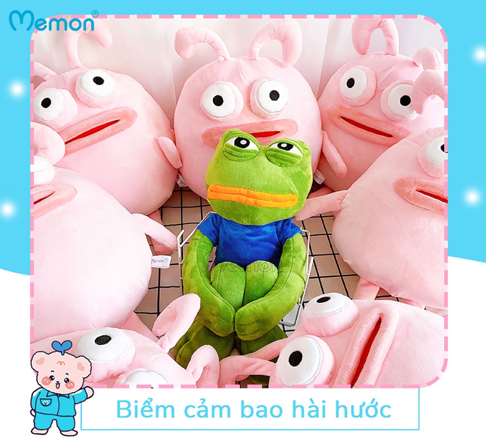 Gấu Bông Ếch Pepe, Thỏ Môi Dày Biểu Cảm Meme Hài Hước Cao Cấp Memon ...