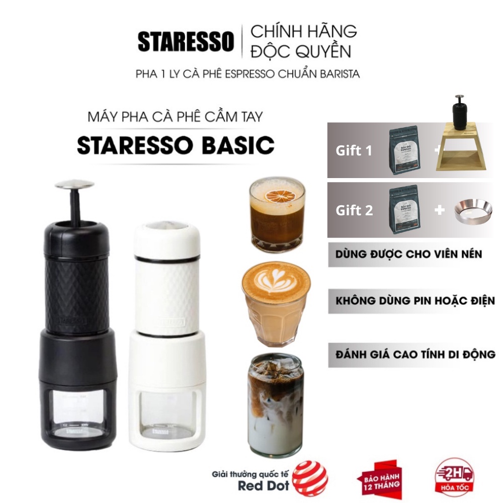 Mua Máy pha cà phê cầm tay không dùng pin hoặc điện Staresso Basic bản ...