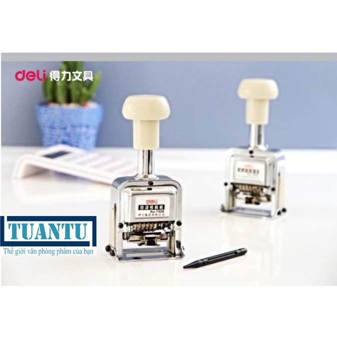 Máy đóng số tự động 6 số Deli 7506 | Shopee Việt Nam