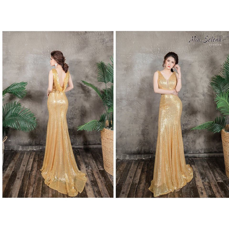 Mua Đầm đuôi cá Mia Selena kim sa thiết kế ôm body tuyệt đẹp ( Vàng ...