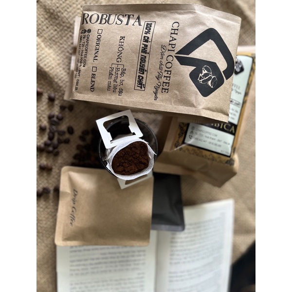 Cà phê ROBUSTA rang xay nguyên chất Daklak từ CHAPI Coffee ( 250G/ 500G ) | Shopee Việt Nam