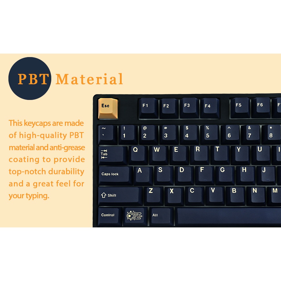 GMK Stargazing Keycaps, 129 Phím PBT Keycaps Cherry Profile DYE-SUB Cá ...