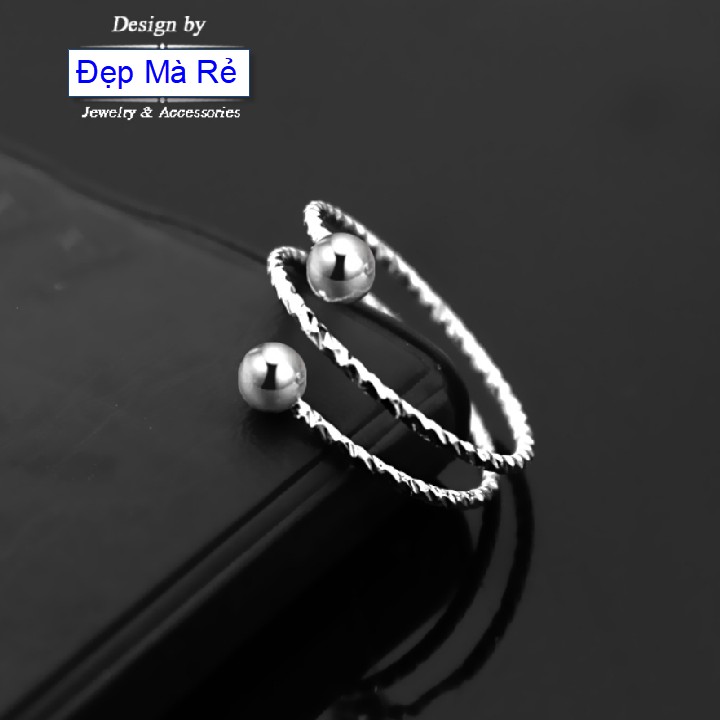 Mua Vòng tay inox trơn nam nữ kiểu 2 đầu bi cách điệu -Tự điều chỉnh ...