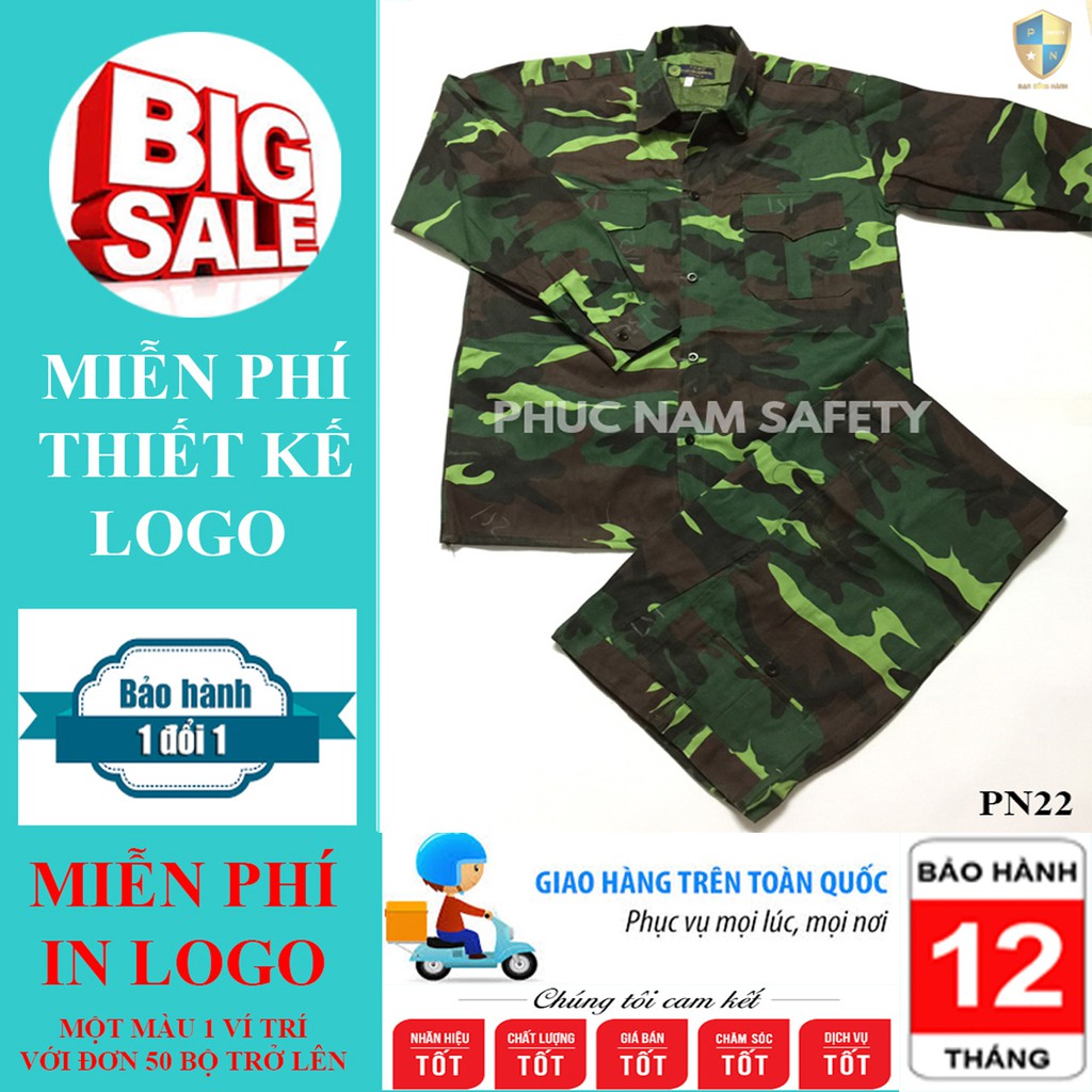 Mua Bộ quần áo bảo hộ lao động PN22 - màu rằn ri, quần áo bảo hộ lao ...