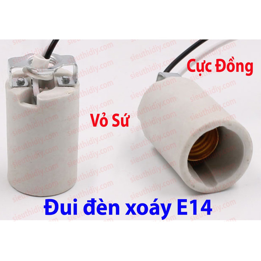 Đui Đèn Xoáy E14 Cực ĐỒNG Vỏ Sứ | Shopee Việt Nam