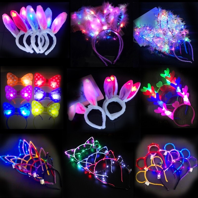 Mua Bờm chơi trung thu phát sáng lông vũ tai thỏ xinh xắn đèn led - b03 ...