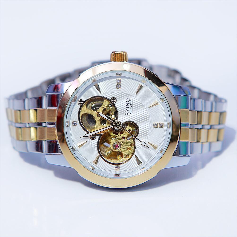 Đồng hồ nam BYINO 8082 cơ tự động chính hãng AUTOMATIC dây thép không ...